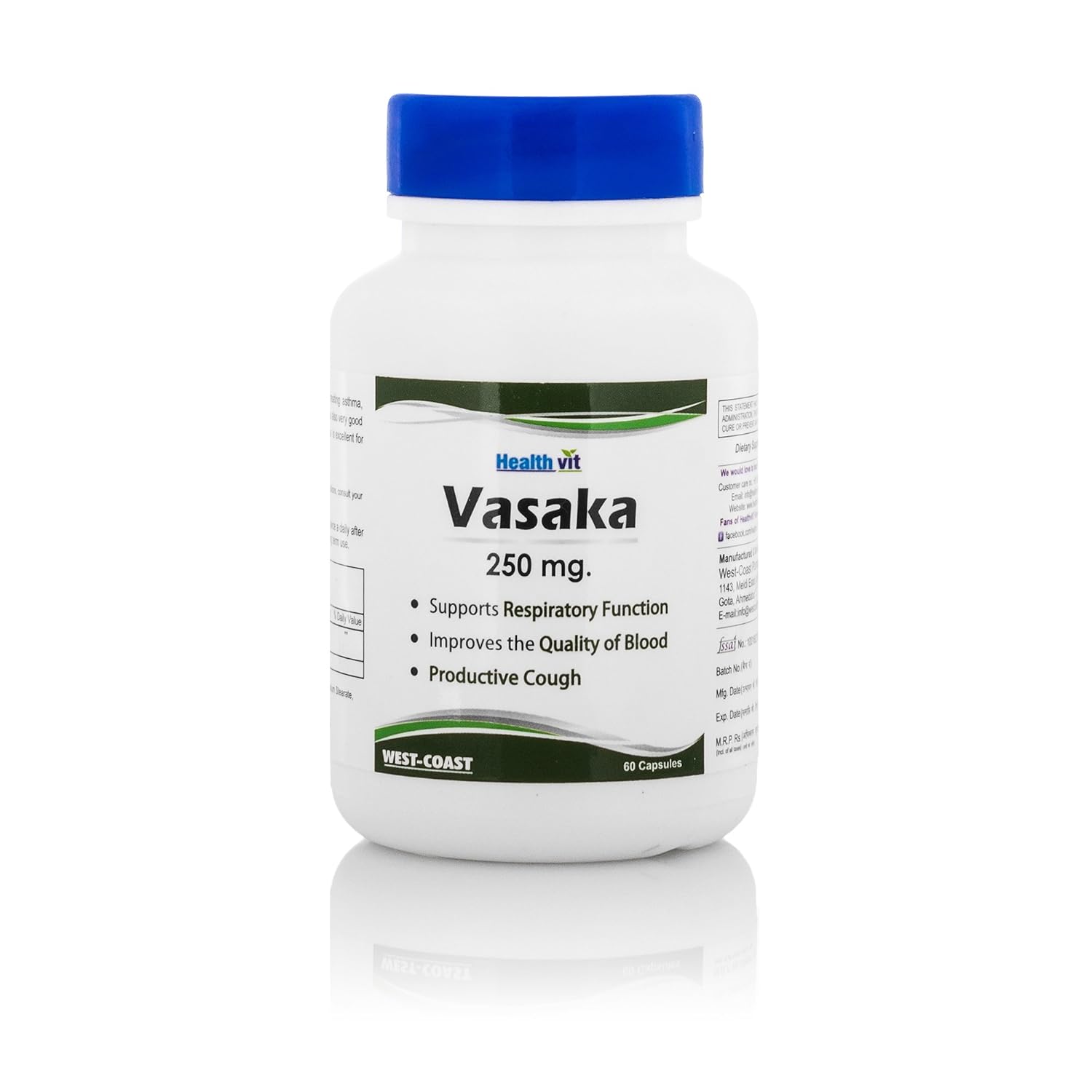Buy Healthvit Vasaka Powder 250 mg - 60 Capsules (Pack of 2) Online at ...