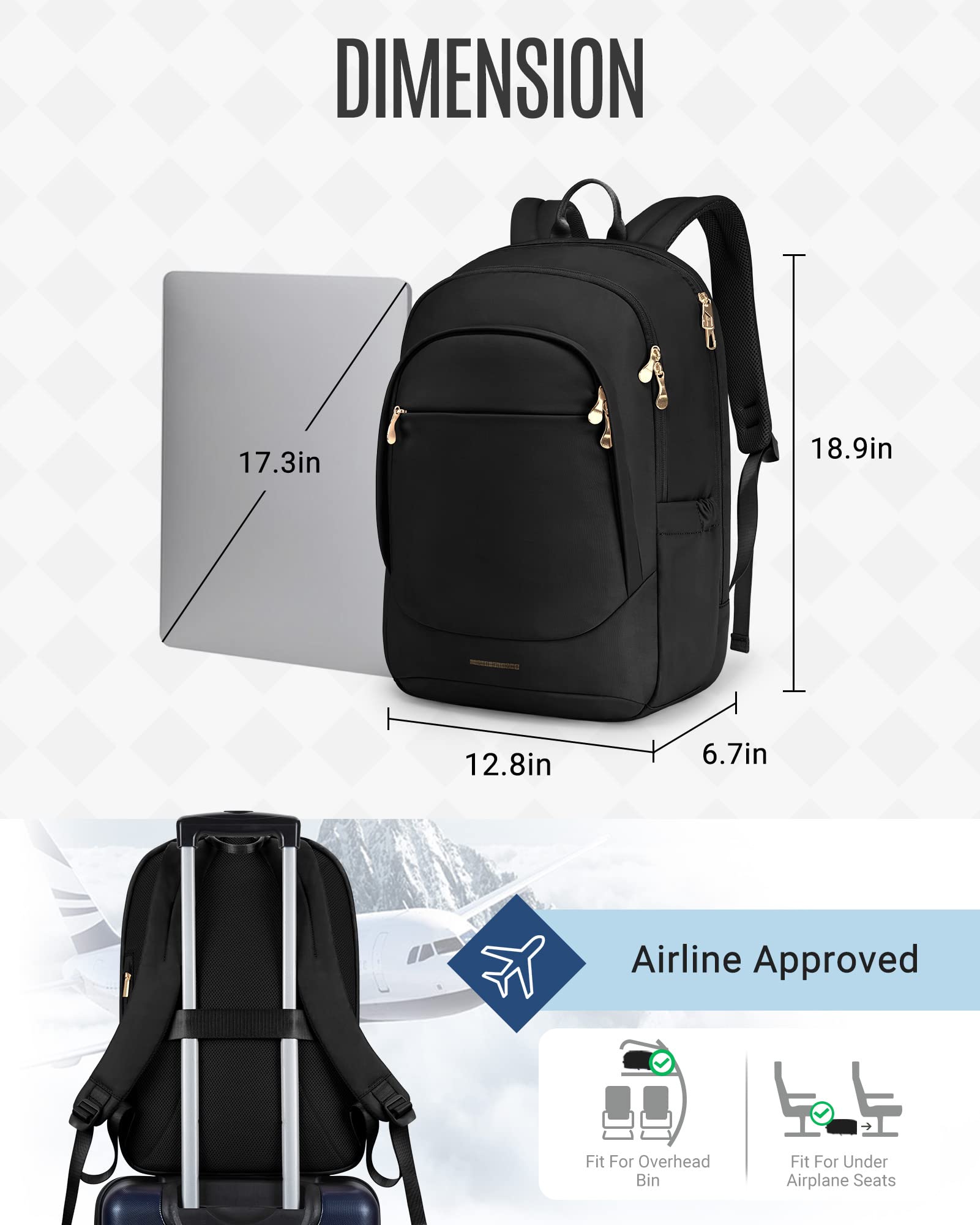 Mua LIGHT FLIGHT Travel Laptop Backpack for 17.3" laptop, Anti Theft ...
