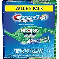 Amazon.com : Crest Complete + Scope Outlast Ultra Toothpaste (6.3 oz, 5 ...