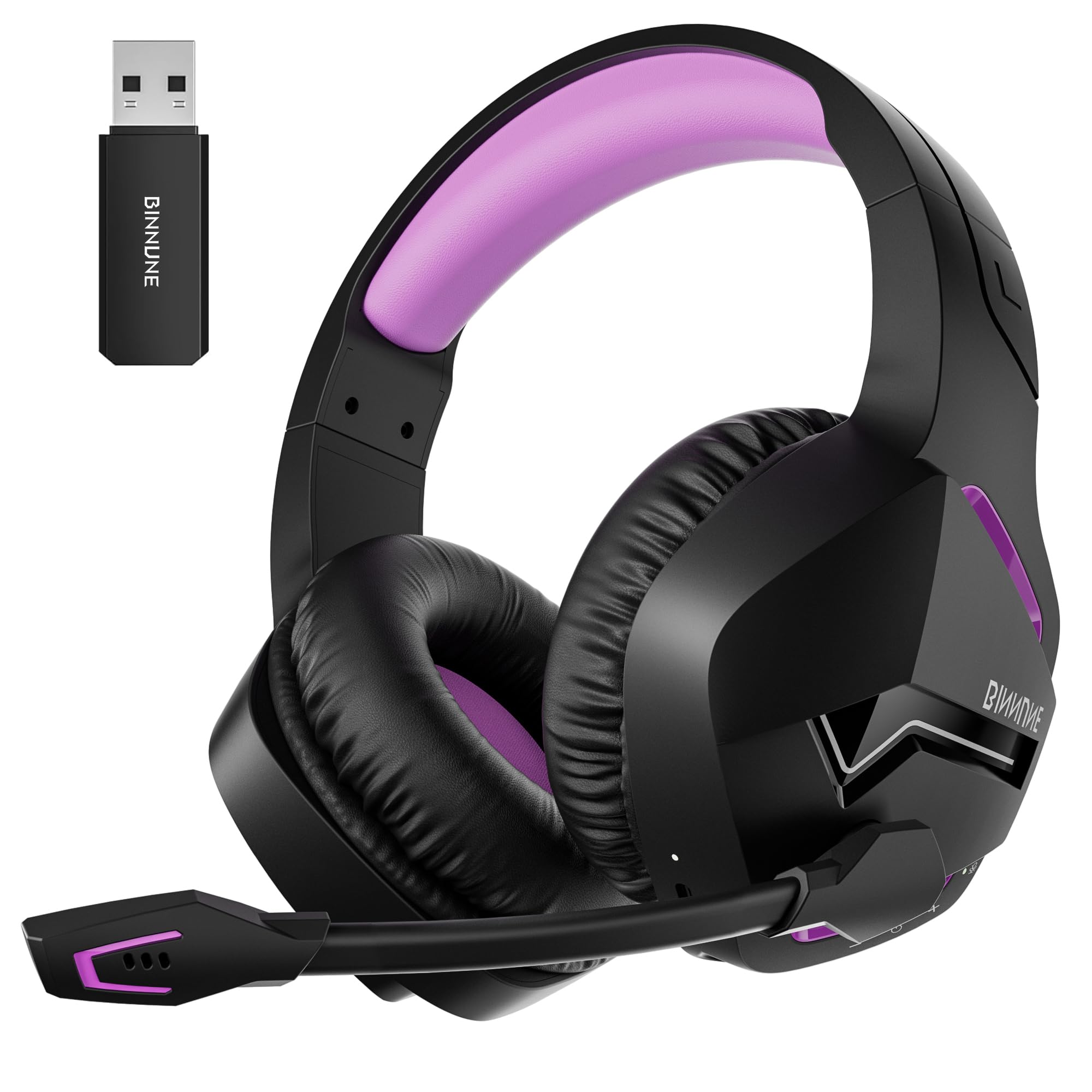 BINNUNE Wireless Gaming Headset with 2.4GHz for PS5, PS4, PC, Switch ...