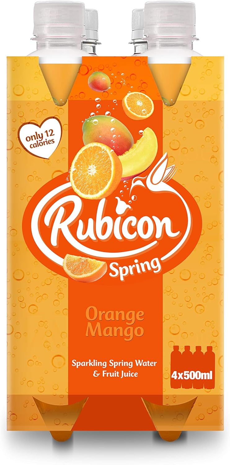 Rubicon Spring Orange Mango Flavoured Sparkling Spring Water 500 ml ...
