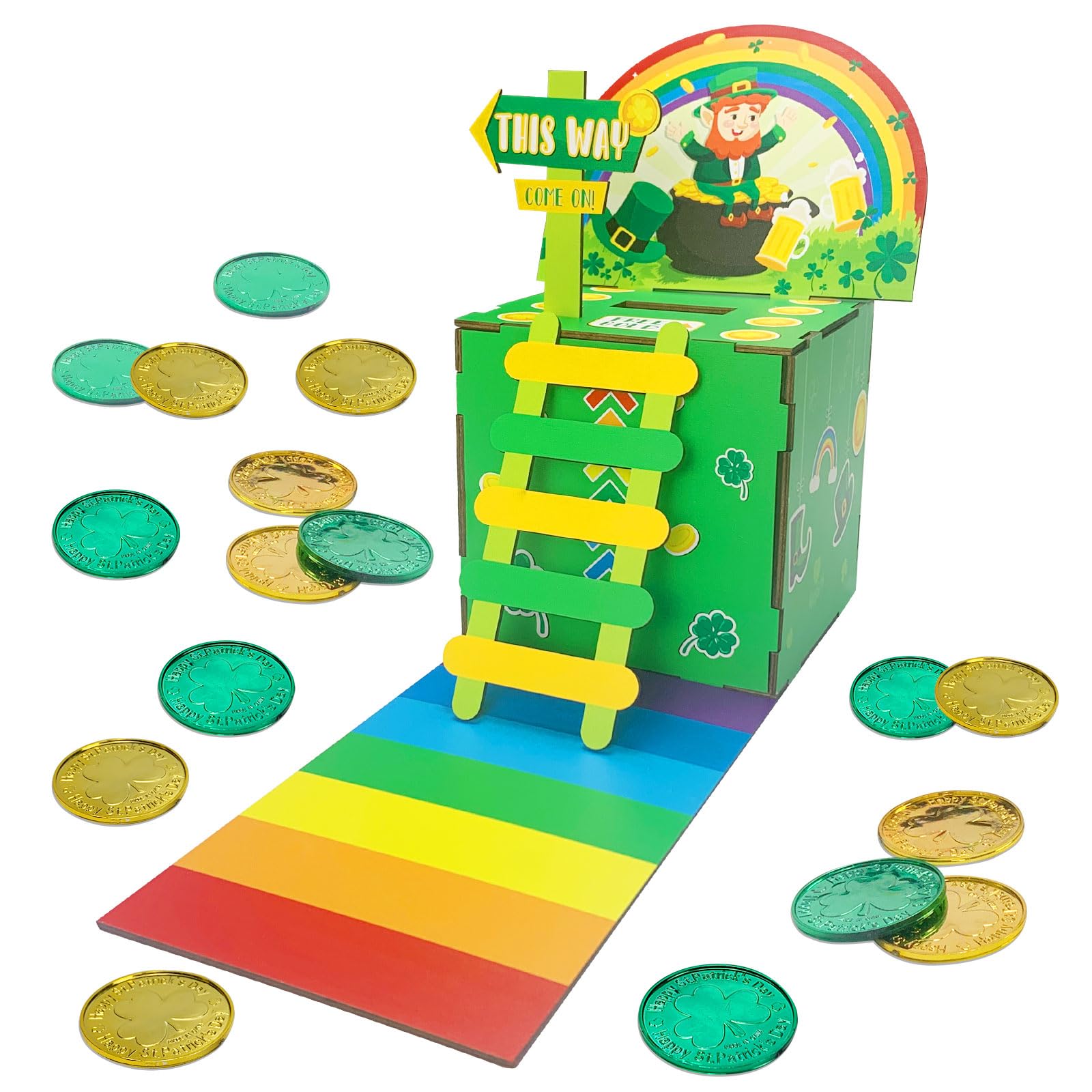 BINGKOU Leprechaun Trap Kit for Kids, Wood DIY Craft Catch a Leprechaun ...