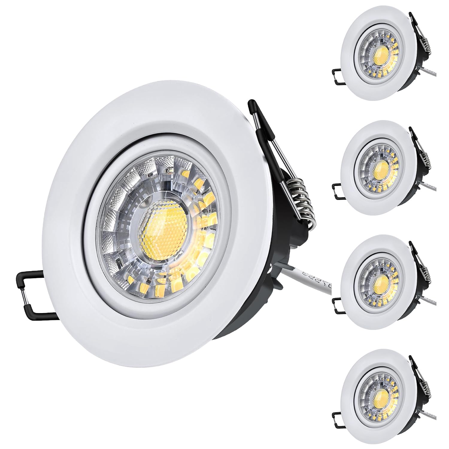 ZYC 3 inch Gimbal LED Recessed Lights - 4 Pack White Trim Recessed ...