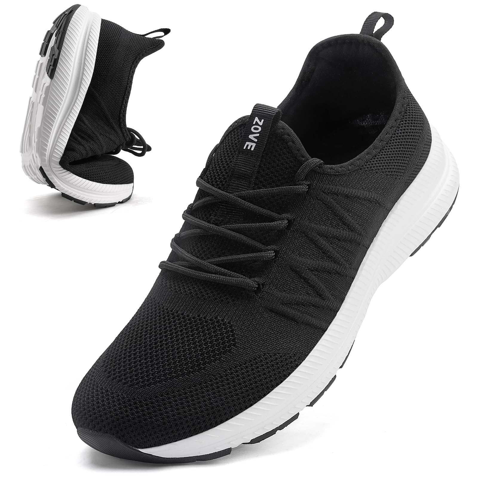 ZOVE Wide Toe Box Shoes for Men Extra Wide Width Sneakers Non-Slip ...