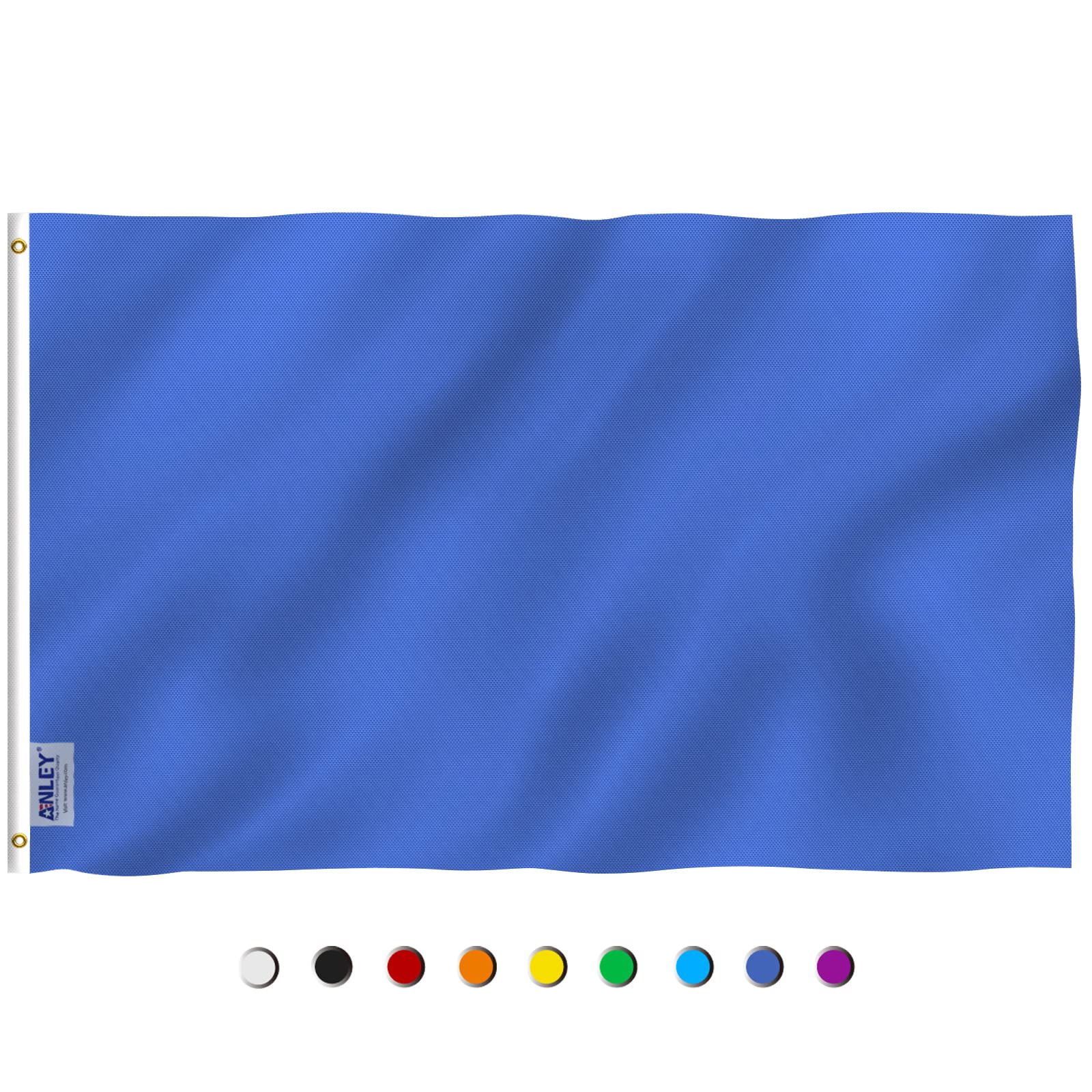 Anley Fly Breeze 3x5 Foot Solid Blue Flag - Vivid Color and Fade proof - Canvas Header and ...