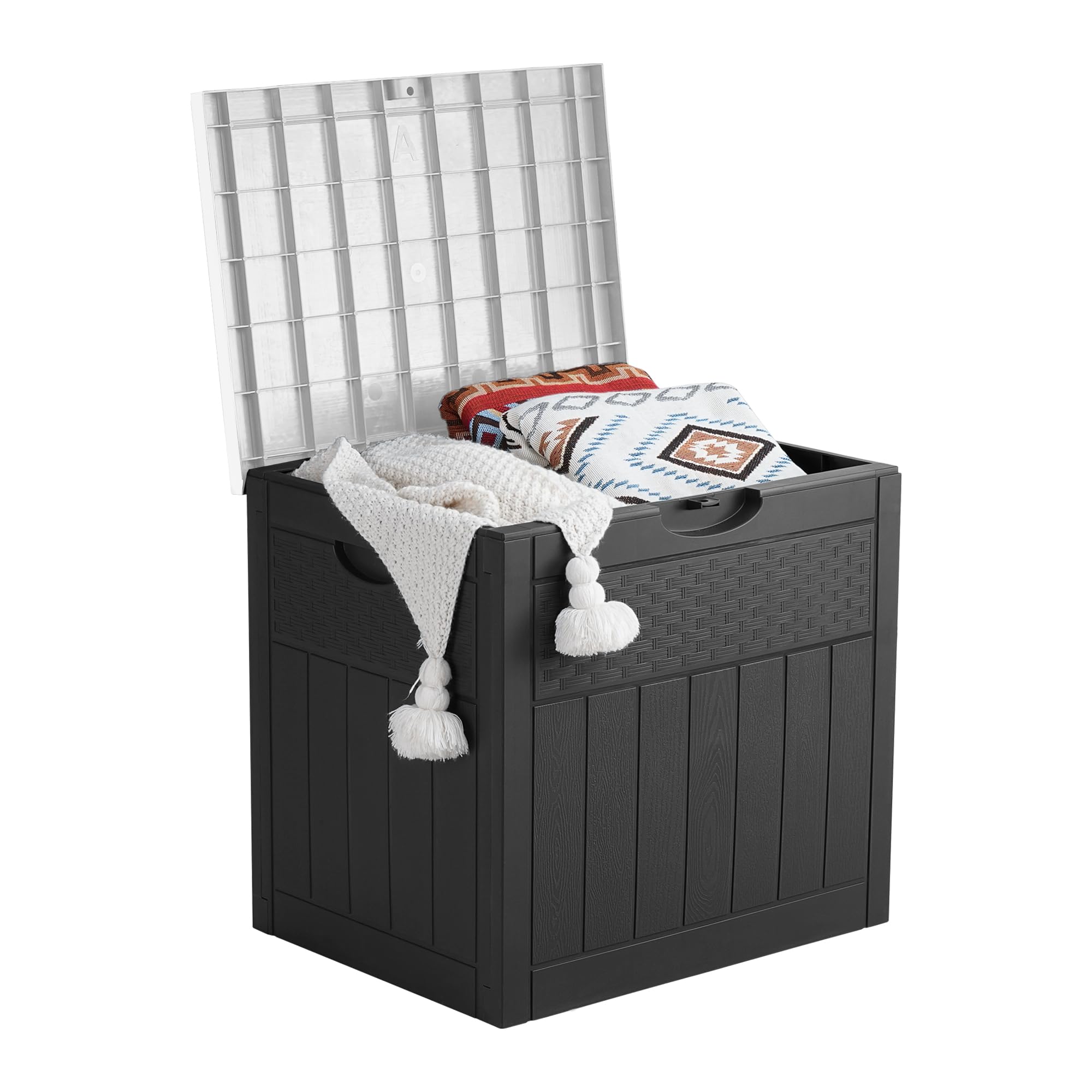 EHHLY 33 Gallon Deck Box, Small Outdoor Storage Box Waterproof ...