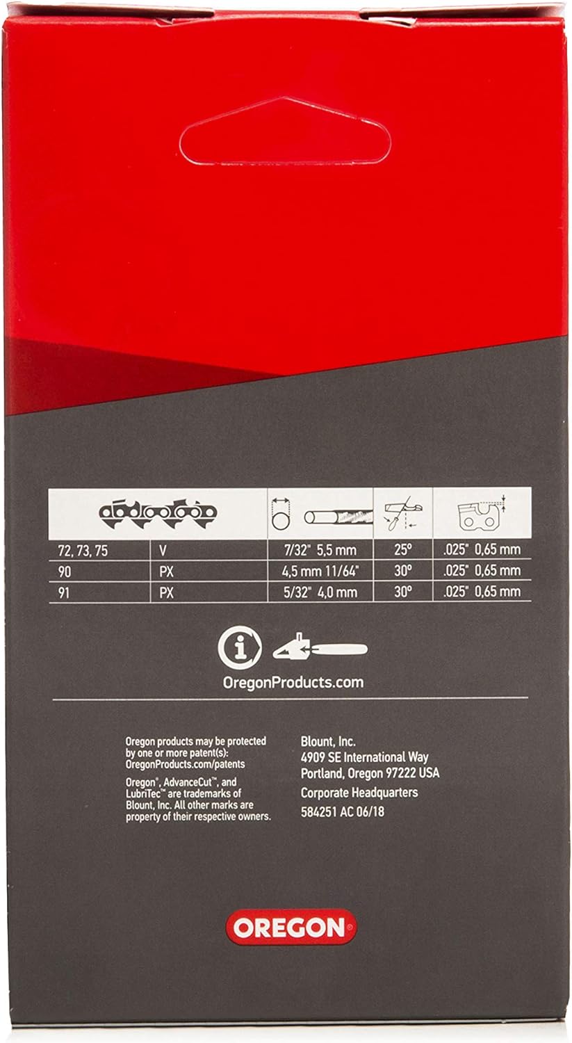 Oregon 90PX045E Chainsaw Chain 3/8″ Pitch – 0.043″ (1.1mm) Gauge 45 ...