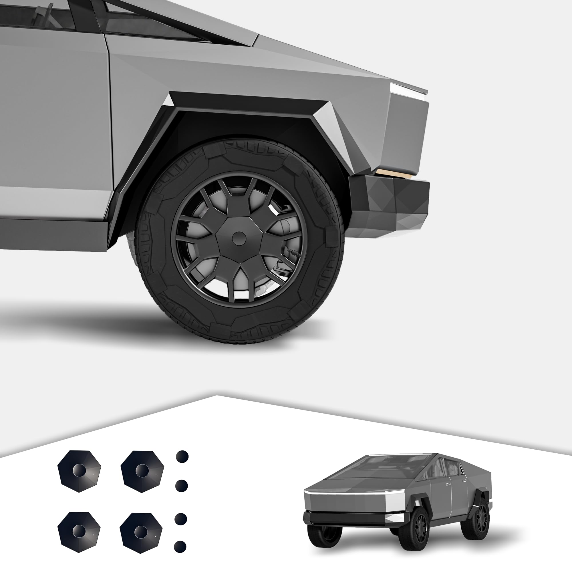 Cybertruck Wheel Center Caps - for Tesla Cybertruck Accessories by 2024 ...