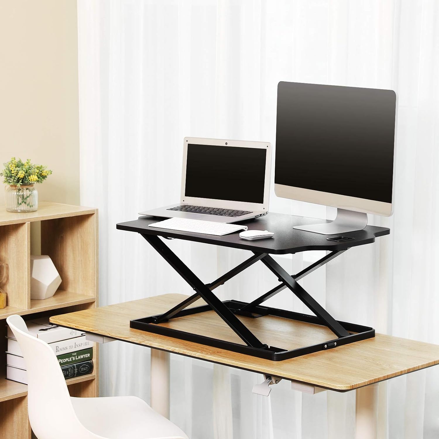 SONGMICS Standing Desk, Height Adjustable Sit-stand Workstation ...