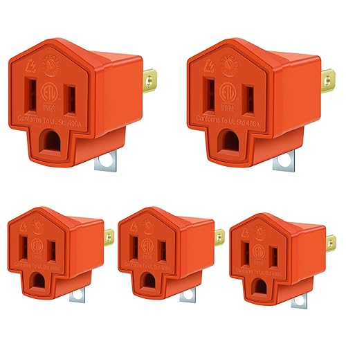 Flexzion ETL Listed 3 Prong to 2 Prong Outlet Adapter, Polarized Ground ...