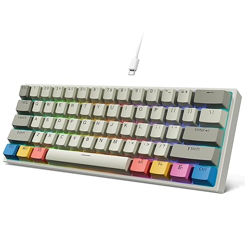 Retro Keyboard- XVX H61 60 Percent Keyboard with Hot Swappable,RGB ...