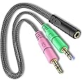 Amazon.com: ienza PC Headset/Microphone Splitter Adapter Cable Y ...