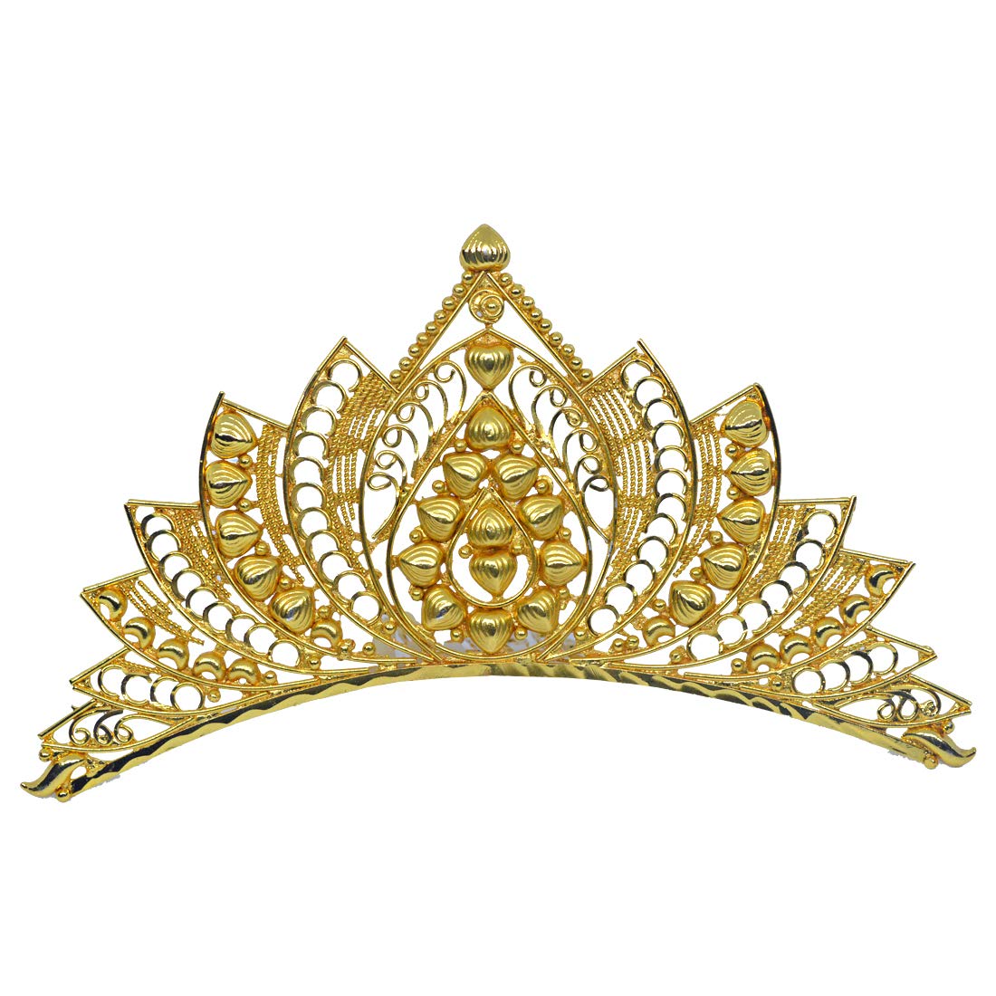 Srijacollections Golden Lotus Design Big Crown Tiara Mukut for Bengali ...