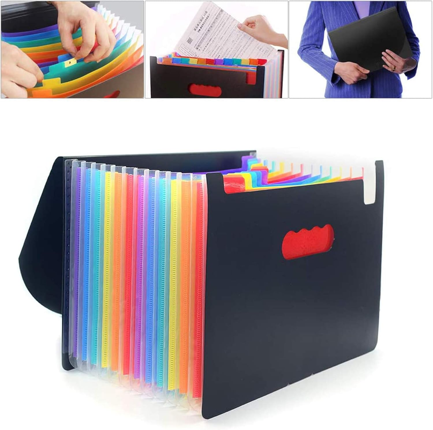 Desktop Expanding File Organiser, 12 Pockets Desk Expander/Organiser A4 ...