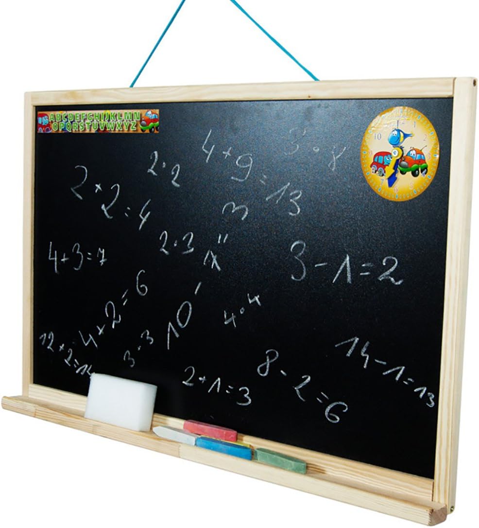 erdbeerwoody - Große Hängetafel Wandtafel mit Uhr + Kreide Set+ ...