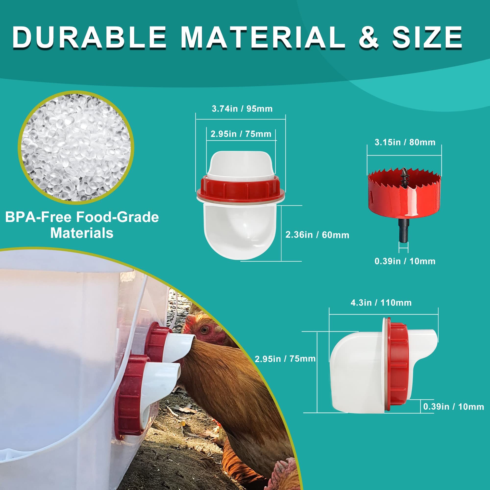 Mua ZenxyHoC Chicken Feeders No Waste, DIY Automatic Poultry Feeder 4 ...