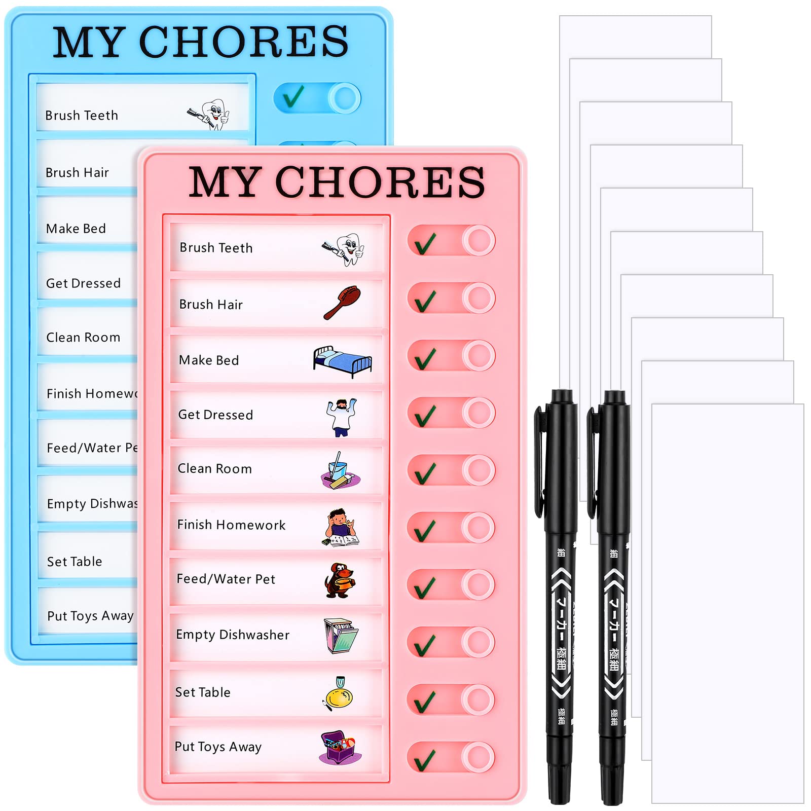 Mua Leitee 2 Pieces Chore Chart for Kids Adults Checklist Board Detachable Message Board to Do ...