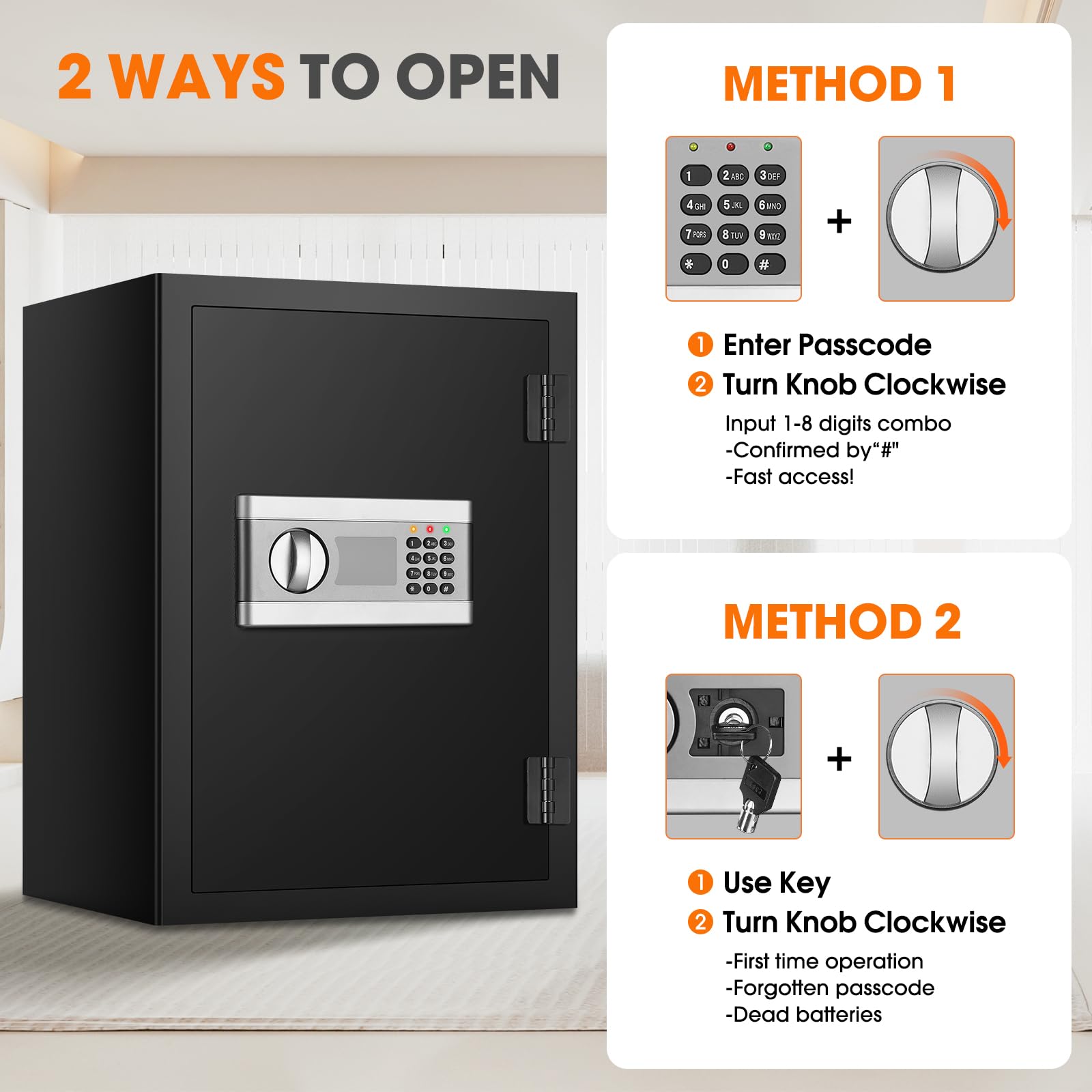 Mua 2.5 Cubic Fire Proof Safe Boxes for Home with Inner Fireproof Lock ...