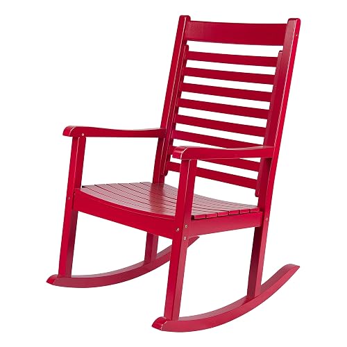 Shine Company Modern Wood Rocking Chair, Ergonomic Wide Seat Porch ...
