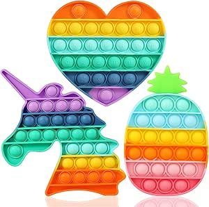 Amazon.com: Fidget Toy with Popping Sound Rainbow Square Push Bubble ...