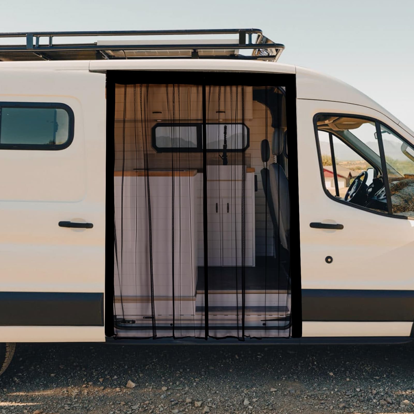 ZATOOTO Van Bug Screen Magnetic Sliding Door Van Screen Mesh Curtains ...