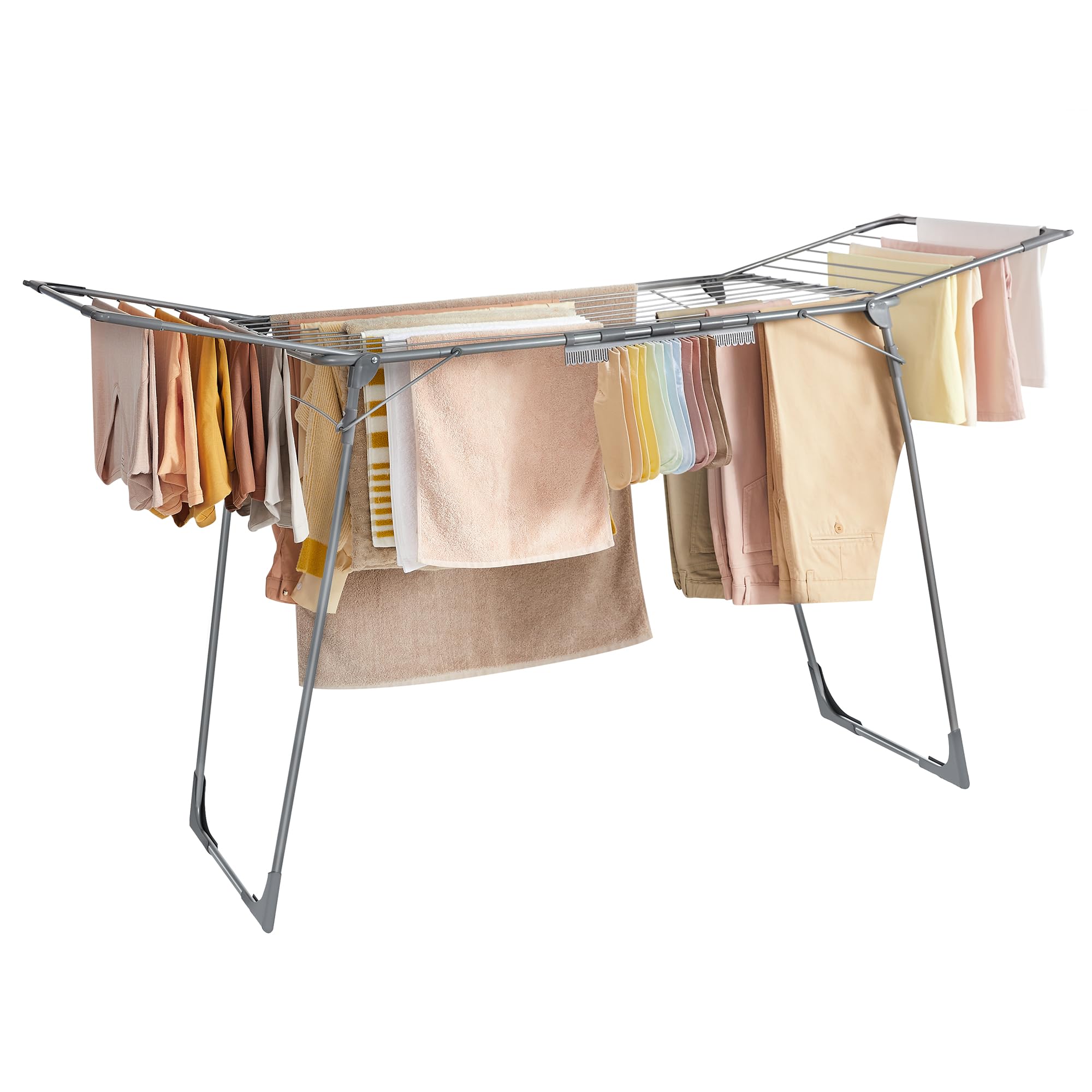 SONGMICS Clothes Drying Rack Foldable, Gullwing Laundry Drying Rack ...