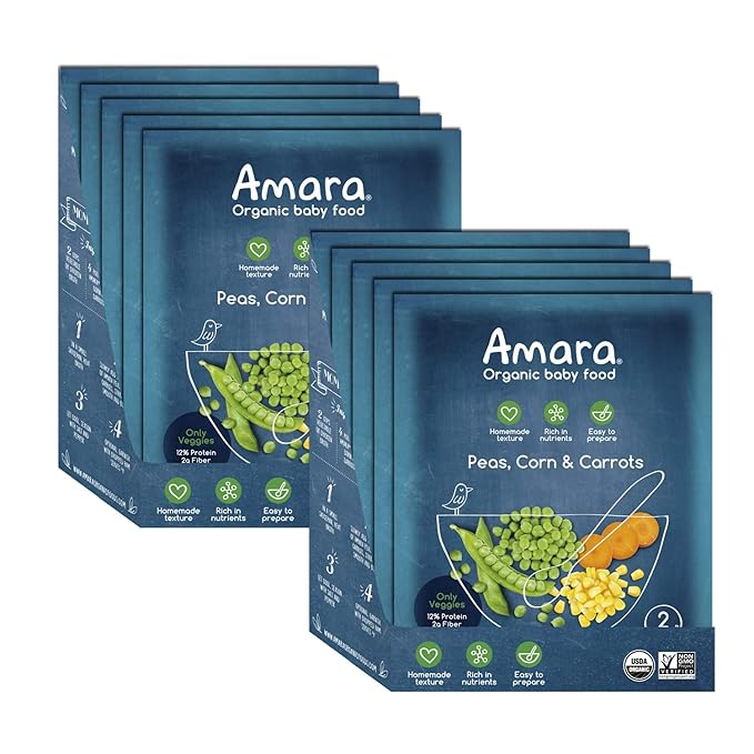 Amara Organic Baby Food | Peas, Corn & Carrots | Homemade Made Possible ...