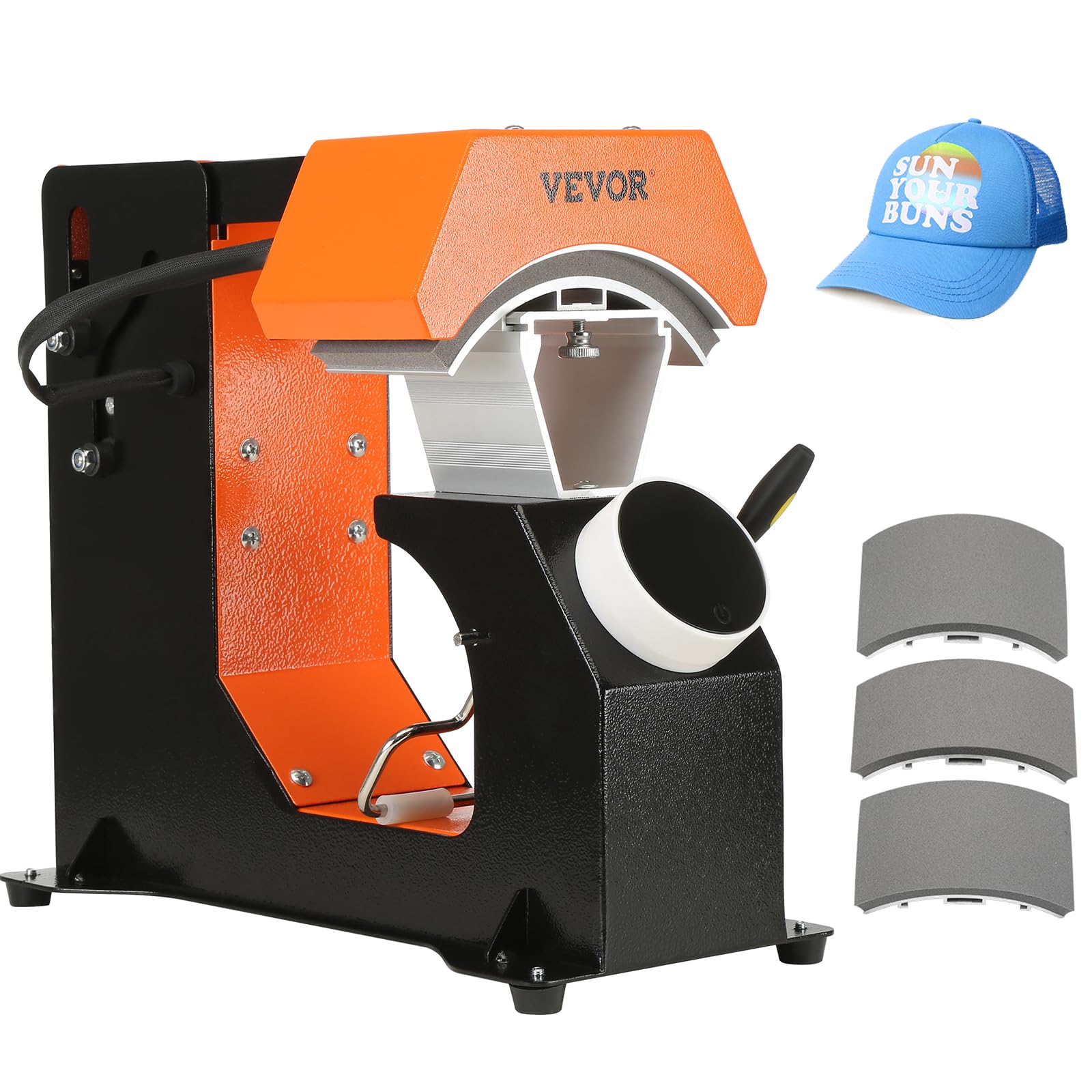 VEVOR Hat Heat Press Machine, 3-in-1 Auto Cap Heat Press with 3pcs ...