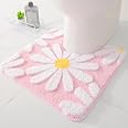 Amazon.com: QJHOMO Toilet Rugs U Shaped, Pink Toilet Mat Cute Daisy ...
