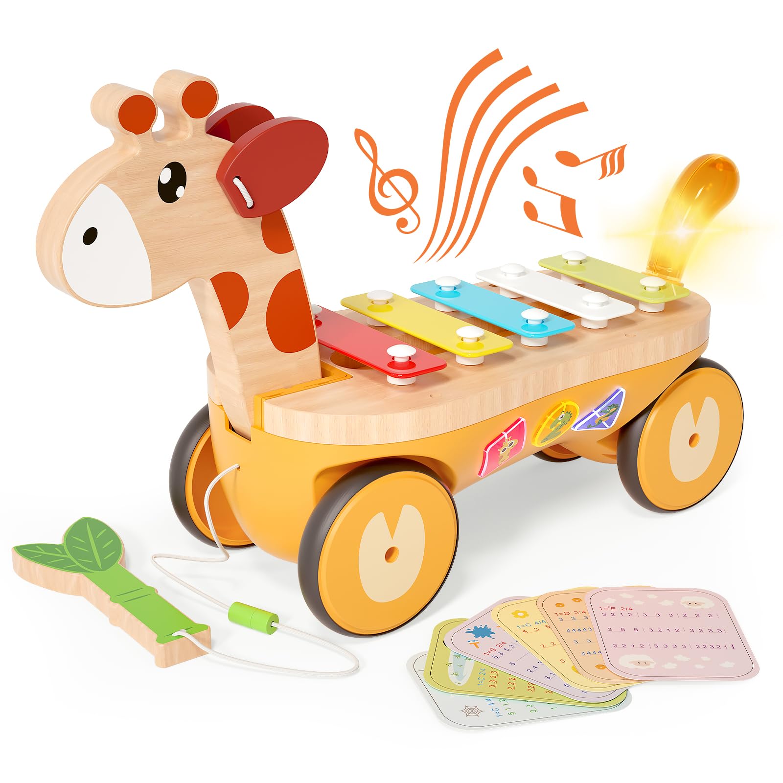 Baby Xylophone Musical Car Toy for Toddlers, Giraffes Truck Toys for ...