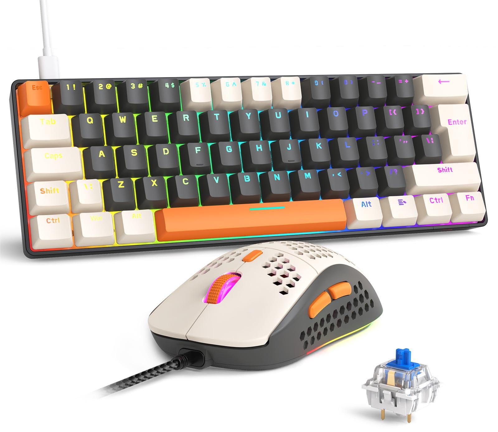 Mua RK-T60 Wired 60% TKL Mechanical Gaming Keyboard Led Rainbow ...