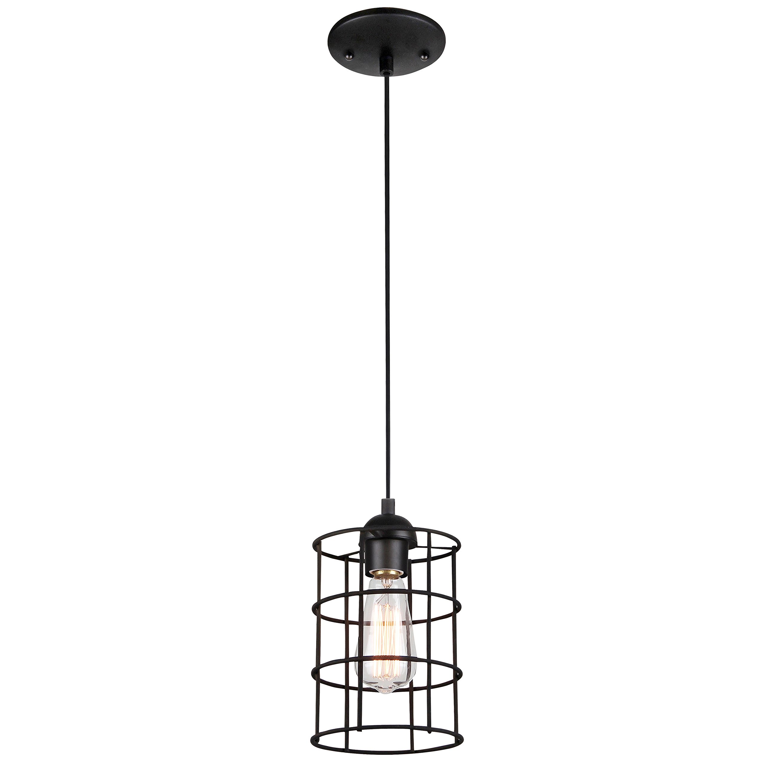 Grid Metal Adjustable 1 Light Pendant Light