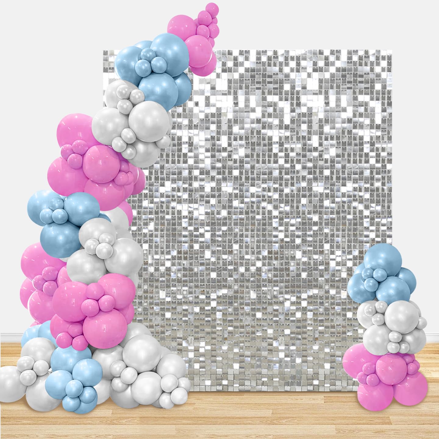 Silver Shimmer Wall Backdrop Sequin Wall Panel Backdrop 6ftx4ft Sparkle ...