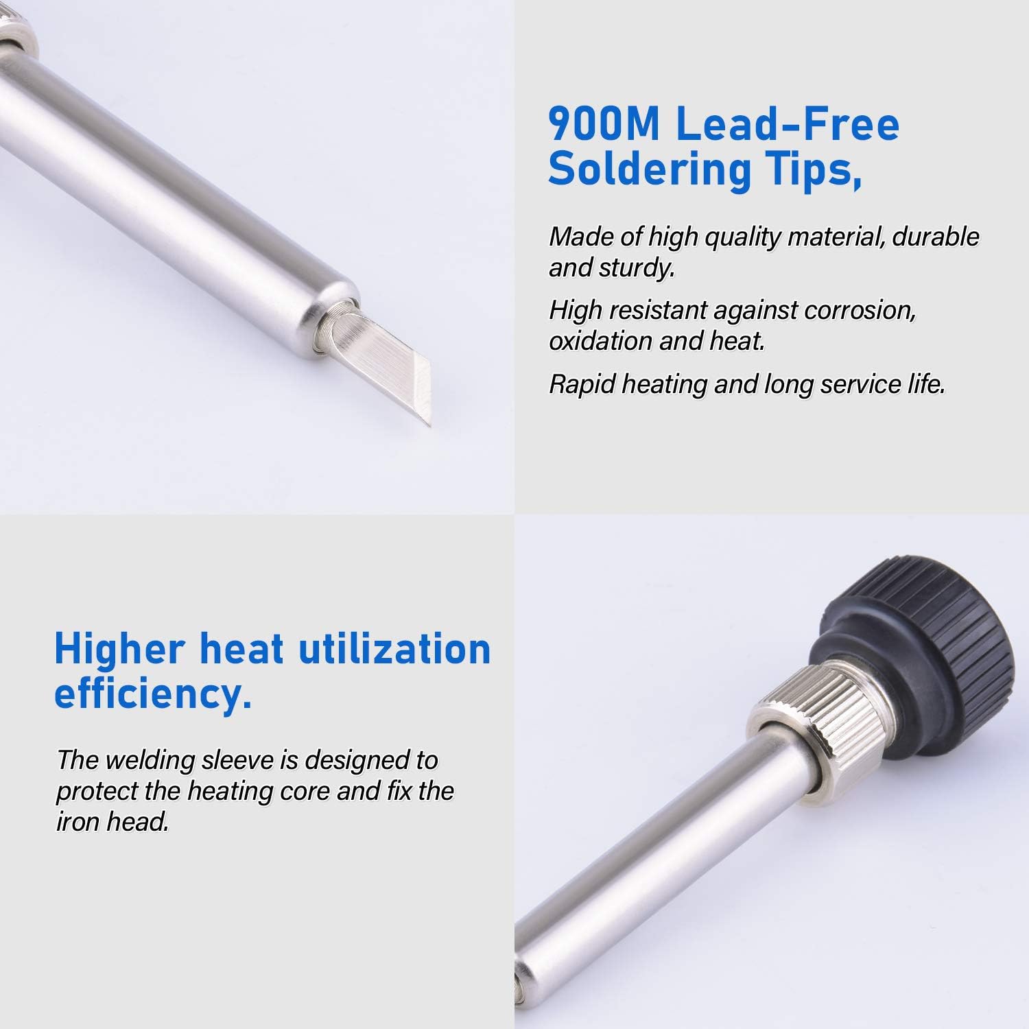 10PCS Soldering Tip Set, Lead-Free 900M-T Soldering Iron Tips with a ...