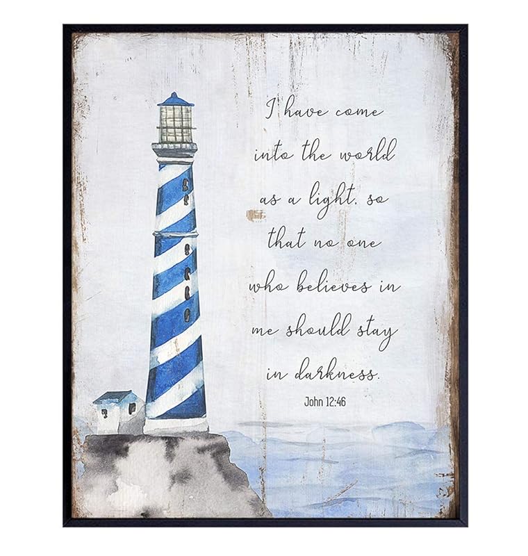 Amazon.com: Religious Scripture Wall Decor - Nautical Beach House ...