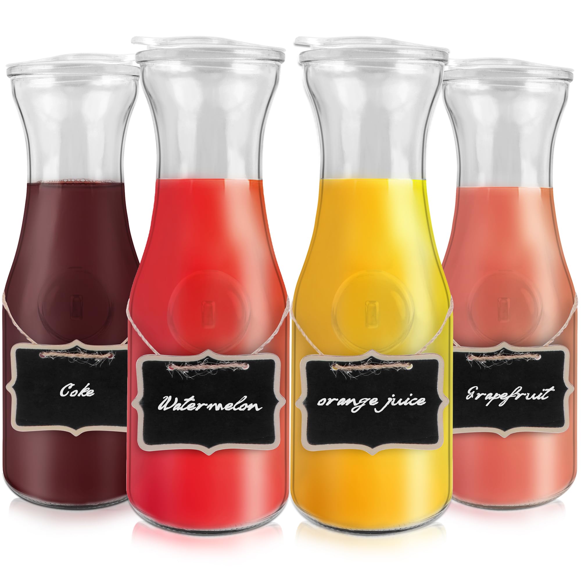 Glass Carafe with Acrylic Lid,35 Oz Beverage Dispensers Carafe,Mimosa ...