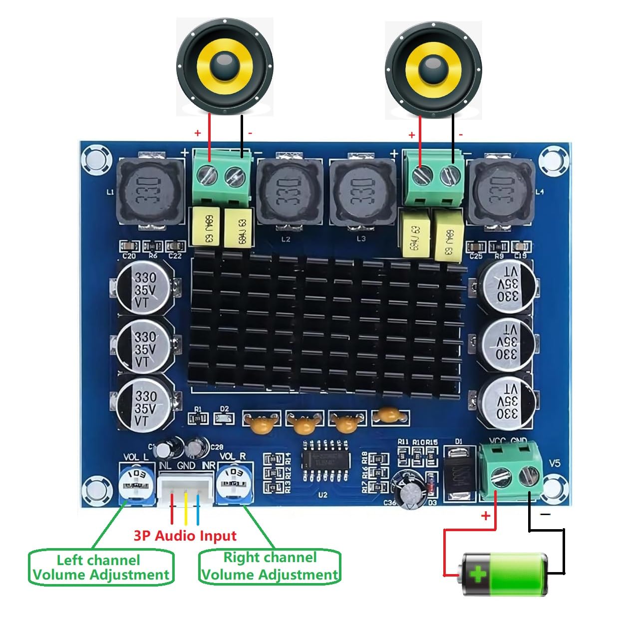 Mua WWZMDiB XH-M543 High Power Digital Amplifier Board TPA3116D2 Audio ...