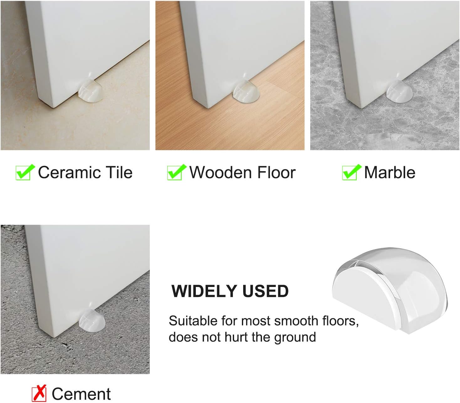 Clear Door Stopper 4 Pack Self Adhesive Door Stops Anti-Collision ...
