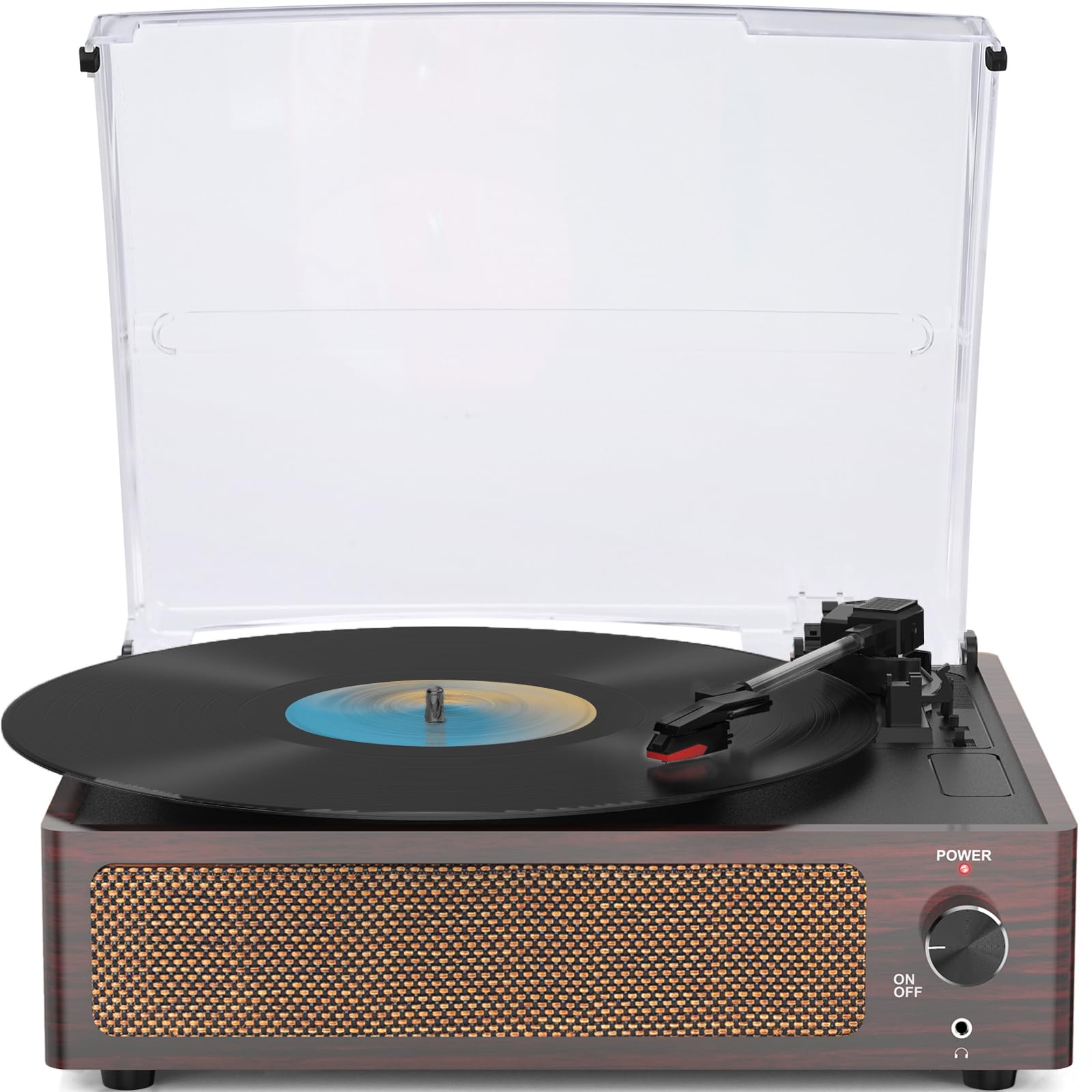 WOCKODER Vinyl Record Players Turntable with Speakers Belt-Driven ...