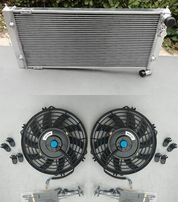 2 Row Aluminum Radiator & Fans For 1991-1995 VW Corrado 53I VR6 ...