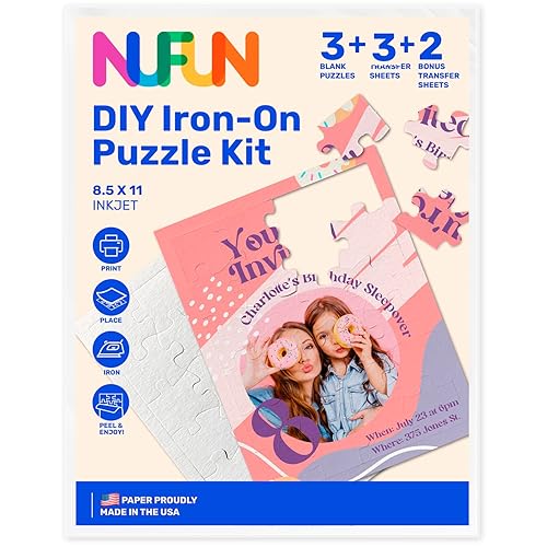NuFun Activities DIY Transfer Puzzle Maker Kit - Blank White Puzzles to ...