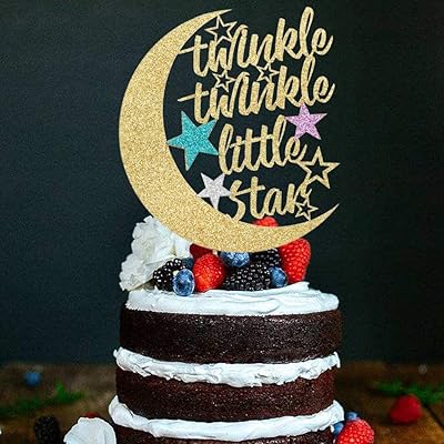 Buy PALASASA Twinkle Twinkle Little Star Cake Topper,Half Moon Multi ...