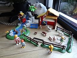 Playmobil - 4851 - Jeu de construction - Parc animalier avec famille ...