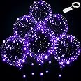 Amazon.com: Purple Led Balloons 6set Light up Balloons Clear Bobo ...