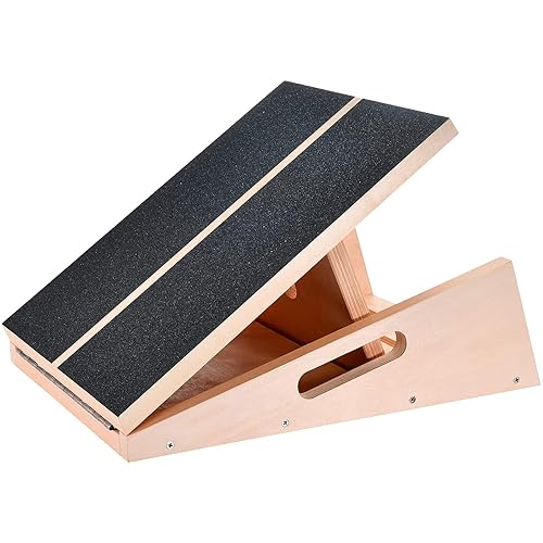 Professional Wooden Slant Board, Adjustable Incline Calf Stretch ...