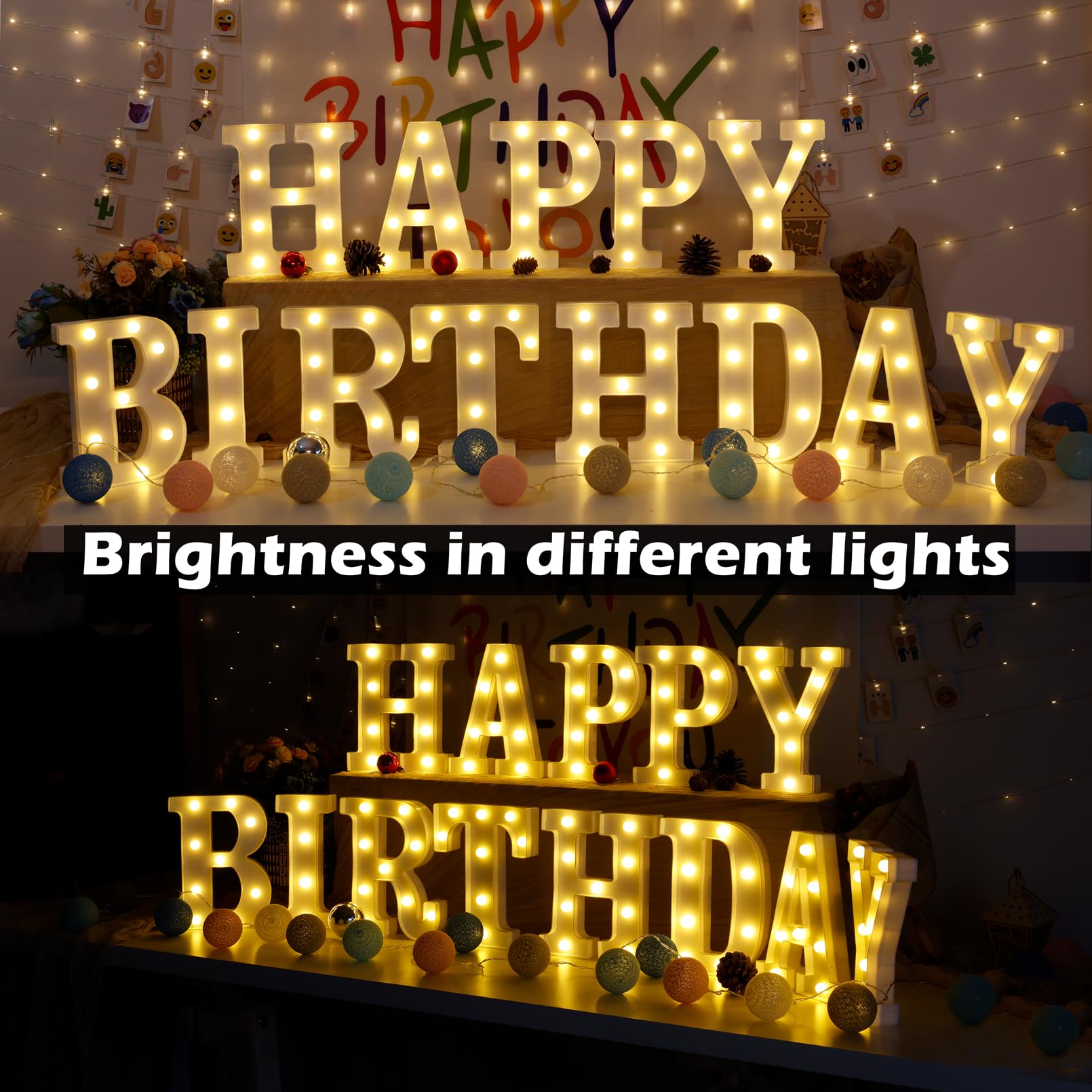 LED Marquee Sign Light Up Letters, 26 Alphabet Light Up Letters Sign ...