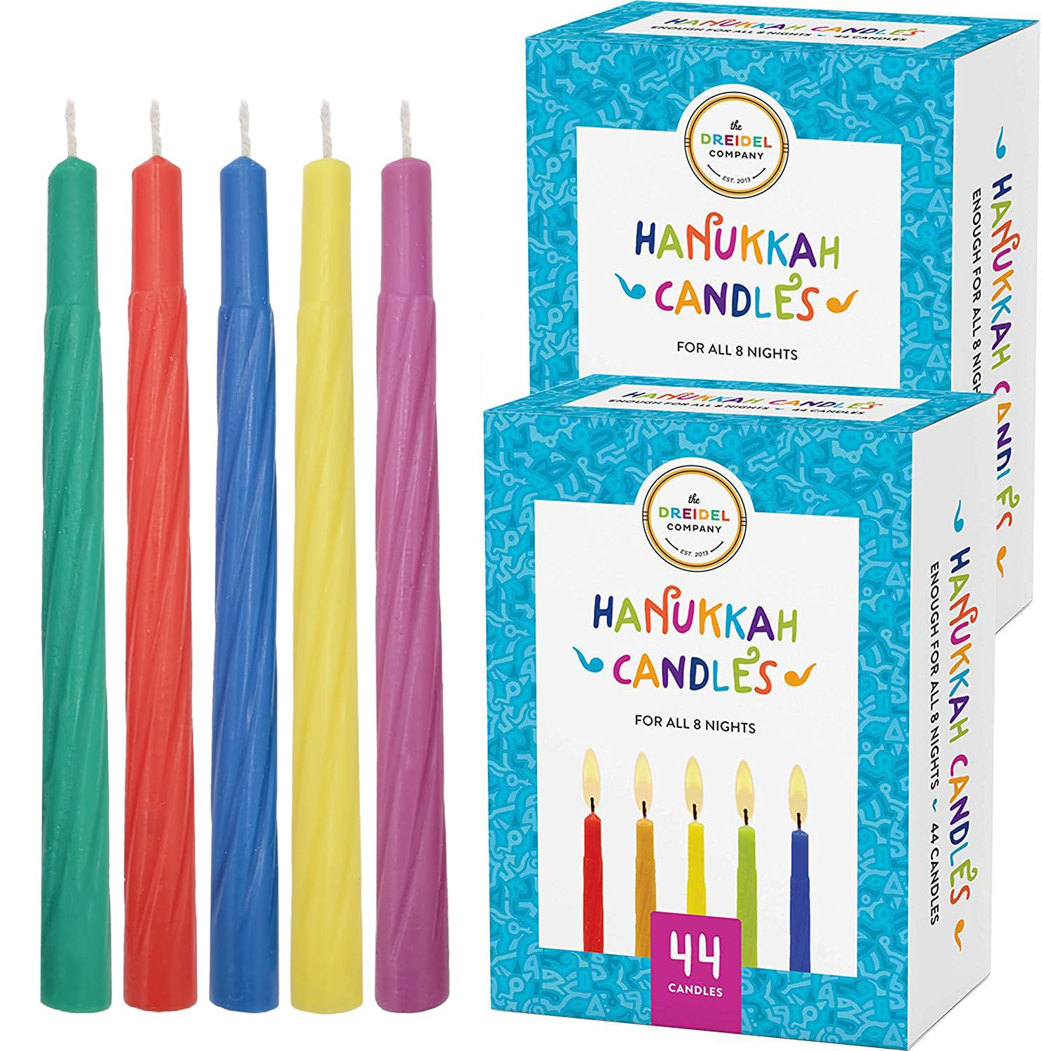 The Dreidel Company Menorah Candles Chanukah Candles 44 Colorful ...