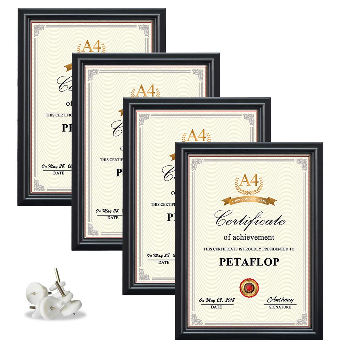 Buy Black A4 Frame Photo Frame Picture Frame For A4 Picture Photo Certificate Dispaly 4 Pack 