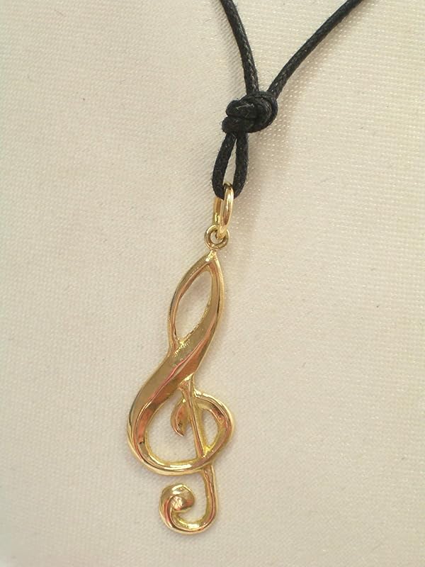 Chiave di Violino : Ciondolo in Oro Giallo 18 Kt (750 millesimi ...