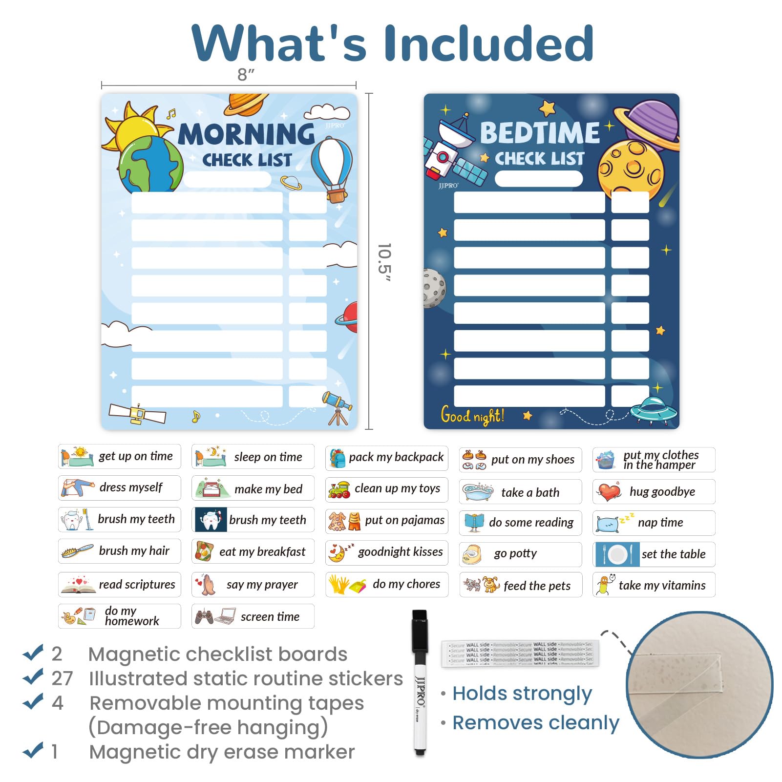 Mua JJPRO Bedtime/Morning Routine Chart - Magnetic Daily Schedule Board ...